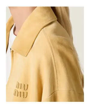 Miu Miu Waxed Suede Blouson Jacket - No