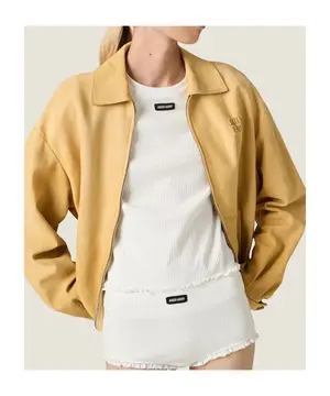 Miu Miu Waxed Suede Blouson Jacket