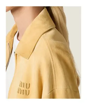 Miu Miu Waxed Suede Blouson Jacket