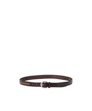 Brunello Cucinelli Braided Leather Belt With Metal Buckle - Brown