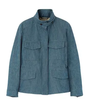 Loro Piana Long-sleeved Jacket With Stand Collar And Drawstring Waist