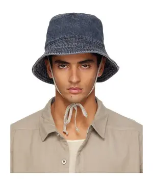 Rick Owens Drawstring Denim Bucket Hat