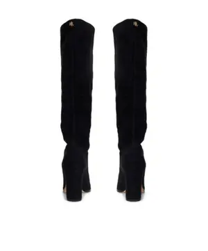 Ralph Lauren Artisan Knee-high Suede Boots - Black
