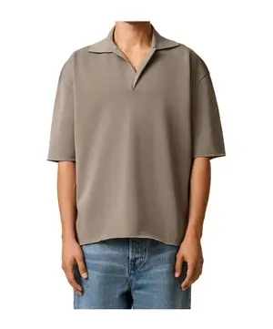 AMI Paris Classic Short-sleeve Polo Shirt - Smoke Gray