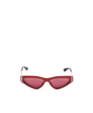 Alexander McQueen Alexander McQueen T-Bar Cat-Eye Frame Sunglasses Red/silver
