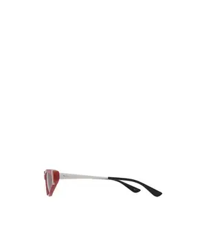 Alexander McQueen T-bar Cat-eye Frame Sunglasses - Red/silver