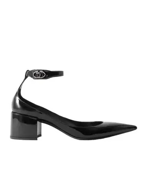 Valentino Garavani Vlogo Lockette Pointed Toe Pumps - Black