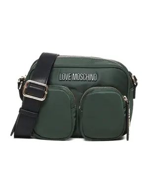 Moschino Logo Lettering Zipped Crossbody Bag - Green