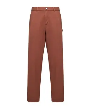 Moncler Cargo Cotton Blend Gabardine Pants - Reddish Brown