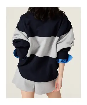 Miu Miu Two-toned Long-sleeved Polo Shirt