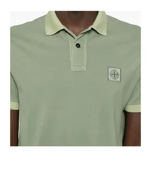 Stone Island Compass-patch Buttoned Polo Shirt