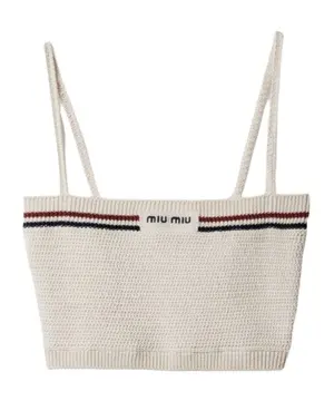 MIU MIU Miu Miu Cropped Knit Top