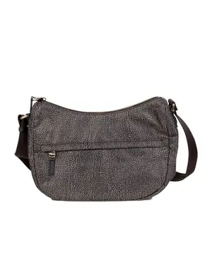 Borbonese Luna Middle Hobo Bag - Black