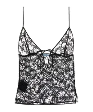 Prada Sleeveless Lace Halter Top