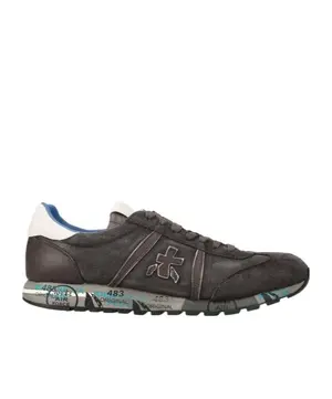 Premiata Round Toe Lace Up Sneakers - Black