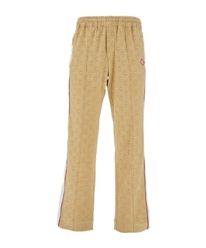 Casablanca Monogram-jacquard Velour Track Pants - Nude