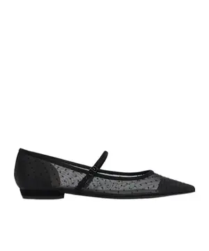 Tory Burch Mesh Mary Jane Flats - Black