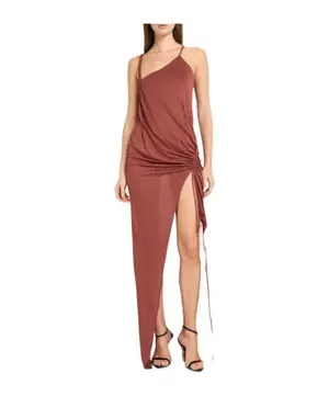 Blumarine Viscose Crepe Long Dress
