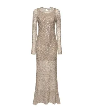 Brunello Cucinelli Sequined Long Dress - Nude