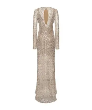 Brunello Cucinelli Sequined Open Back Long Dress