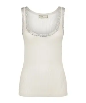 Blumarine Embellished Collar Knitted Tank Top