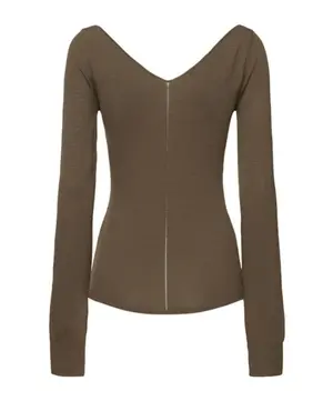 LEMAIRE Viscose Crepe Wide V-neck Top