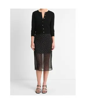 Vince Button Embellished Knitted Cardigan