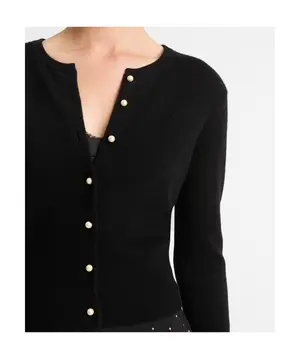 Vince Button Embellished Knitted Cardigan