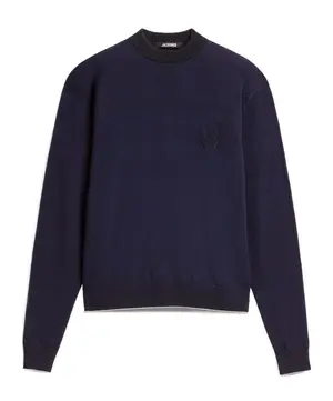 Jacquemus Tricot Knit Jumper With Embroidered 'j