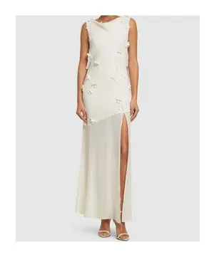 ROTATE BY BIRGER CHRISTENSEN Flower Embroidery Maxi Dress