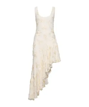 ROTATE BY BIRGER CHRISTENSEN Asymmetric Lace Ruffle Dress