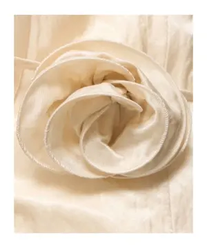 Magda Butrym Cotton Blend Midi Dress With Flower Appliqués