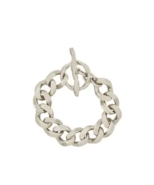 Saint Laurent Chain Bracelet In Metal - Oxidized Silver