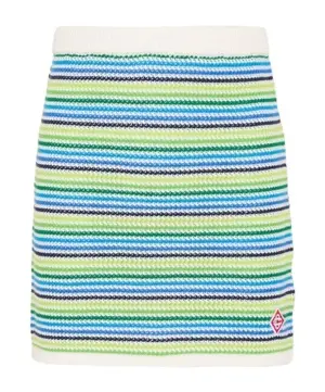 Casablanca Striped Elastic-waist Skirt - Blue