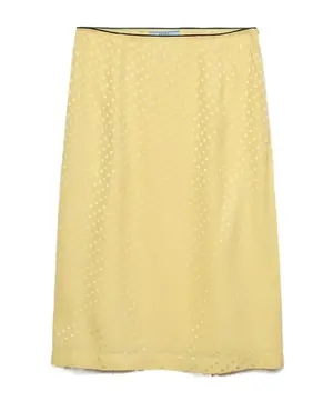 Prada Polka-dot Satin Skirt - Yellow