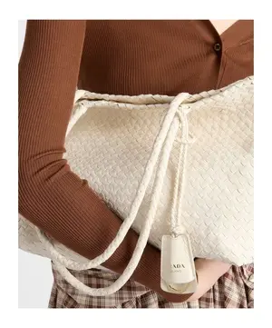 Prada Large Leather Tote Bag - White