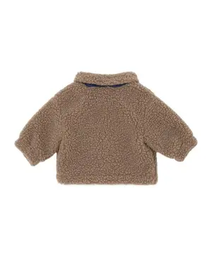 Fendi Teddy Bear Fleece Jacket With Embroidered Ff Logo - Beige
