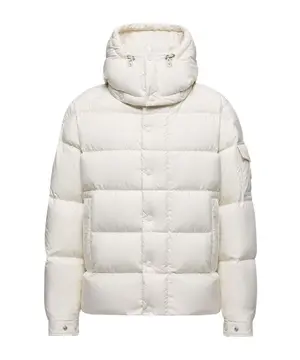 Moncler Maya Hooded Short Down Jacket - White