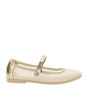 Monnalisa Heart Charm Strap Ballerinas