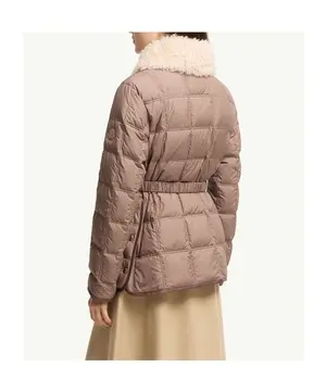 Moncler Cygnes Belted Short Down Jacket - Brown