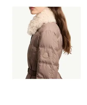 Moncler Cygnes Belted Short Down Jacket - Brown