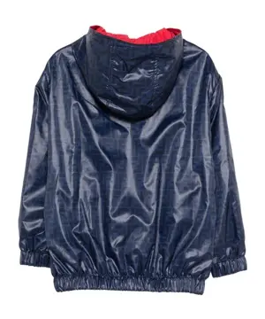 Fendi Ff Logo-print Hooded Jacket - Blue