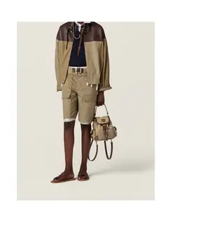 Miu Miu Chino And Leather Backpack