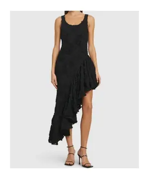 ROTATE BY BIRGER CHRISTENSEN Pleated Floral Mesh Dress