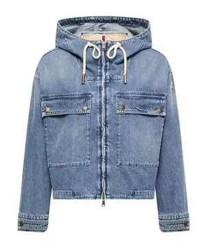 Moncler Ecrevisse 3-in-1 Denim Down Jacket - Light Blue