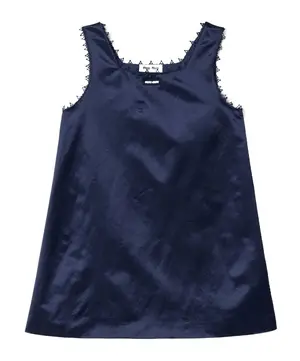 Miu Miu Satin Mini Dress With Embroidered Accents