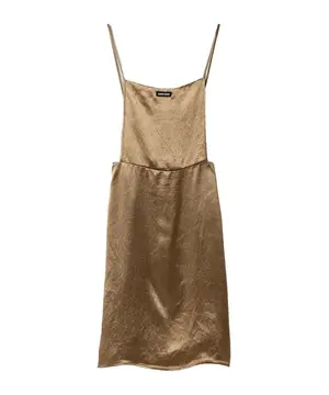 Miu Miu Satin Jacquard Logo Dress - Clay Ash
