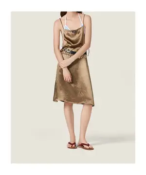 Miu Miu Satin Jacquard Logo Dress