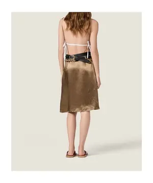 Miu Miu Satin Jacquard Logo Dress