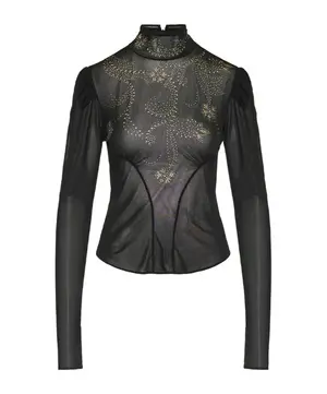 Rabanne Beaded Long-sleeve Top